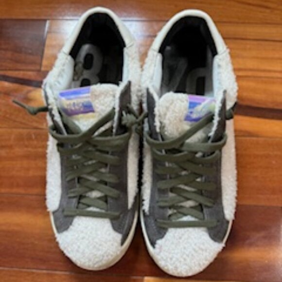 P448 | Shoes | P448 Sneakers Size 9 Cream Color With Army Green | Poshmark